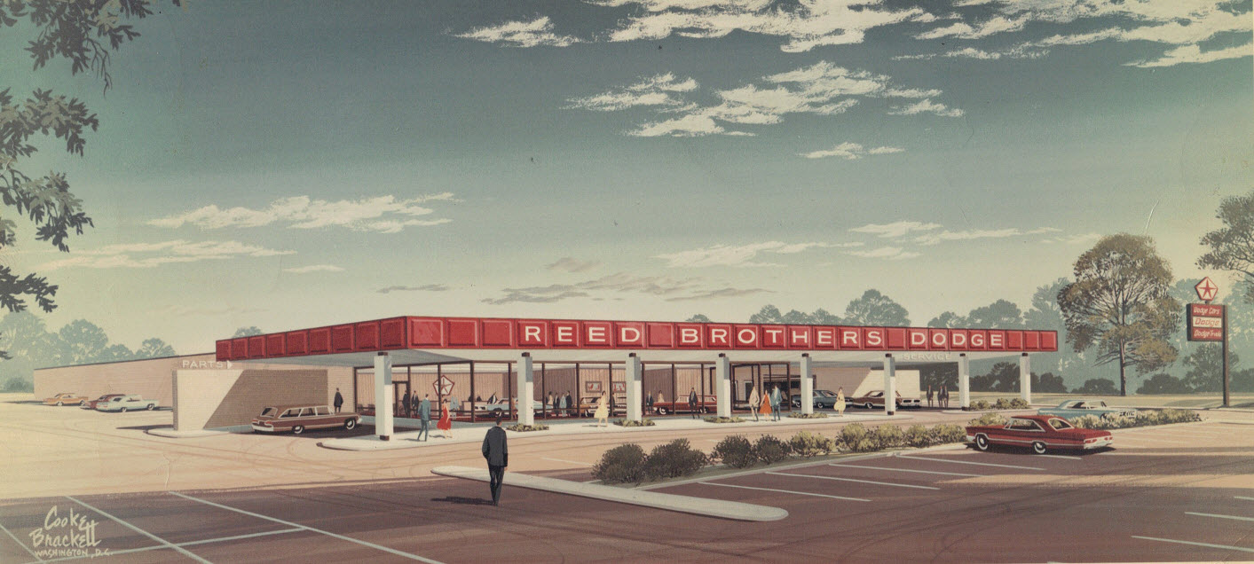 Artist Rendition of New Dealership | Reed Brothers Dodge History 1915 ...