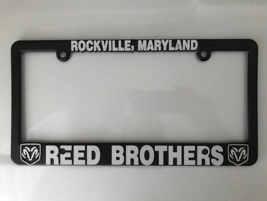 Reed Brothers license plate frame | Reed Brothers Dodge History 1915 – 2012