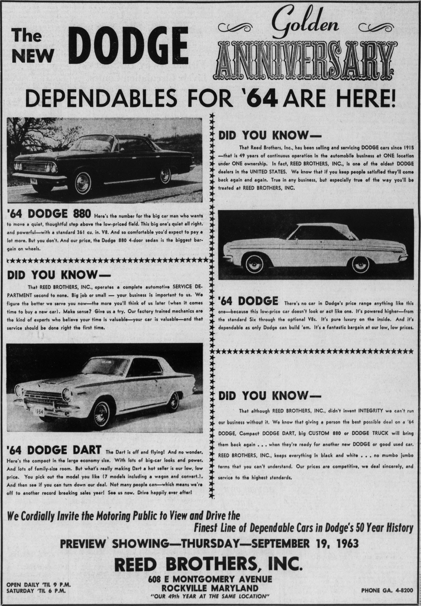 Dodge Dependability | Reed Brothers Dodge History 1915 – 2012