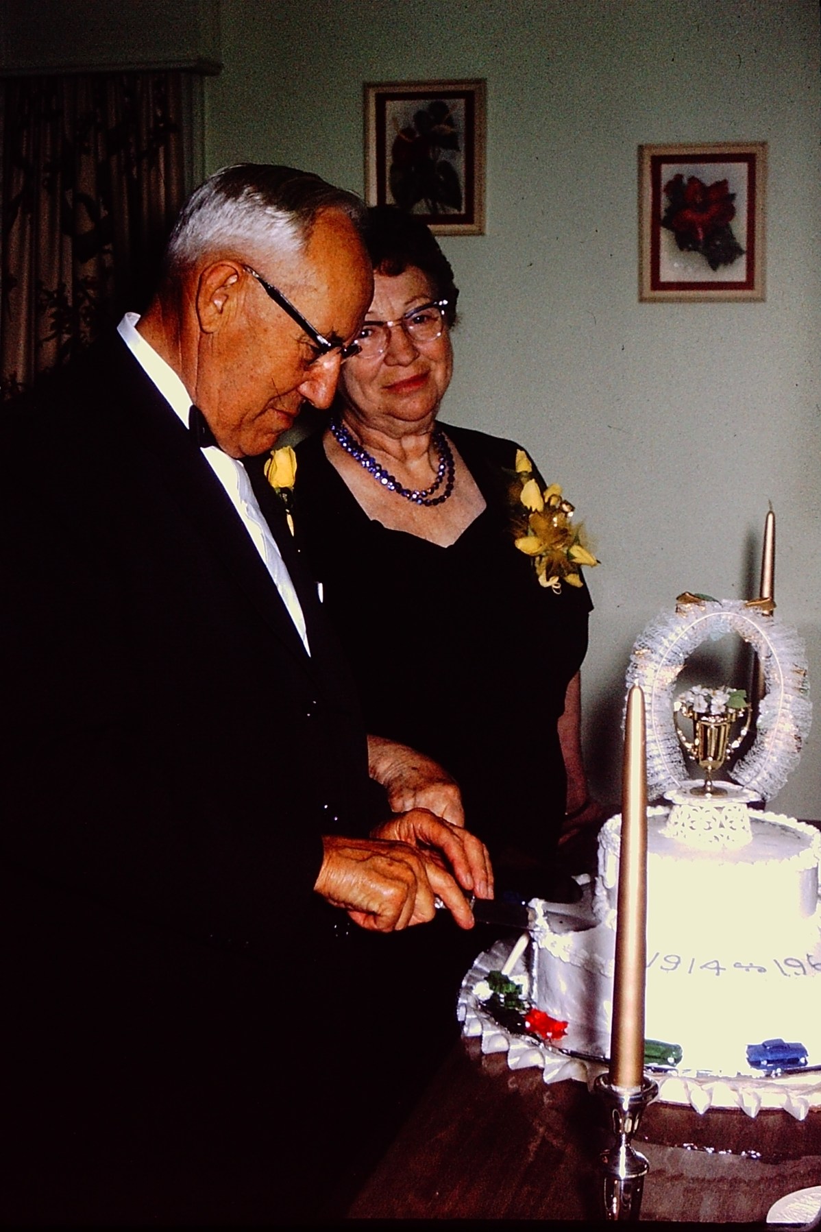 Lewis Reed and Ethelene cutting cake | Reed Brothers Dodge History 1915 ...